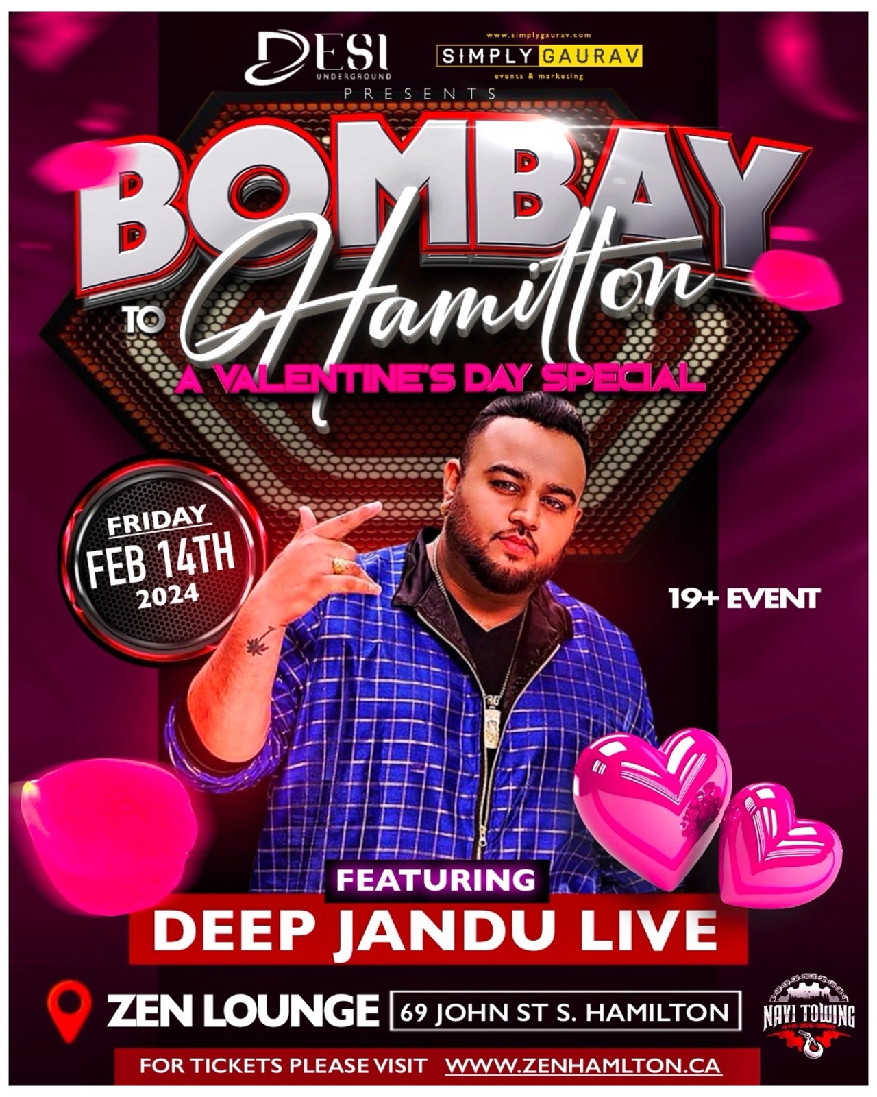 Bombay to Hamilton: A Valentine’s Day Bash with Deep Jandu Live | Bounce